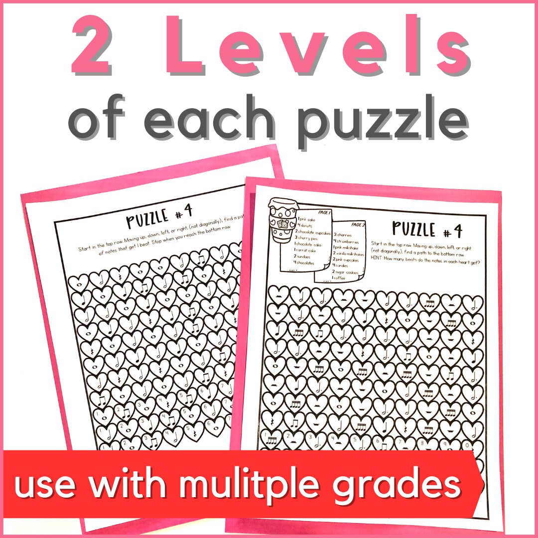 Valentine's Day Music Activity - Printable Music Escape Room Game for ...
