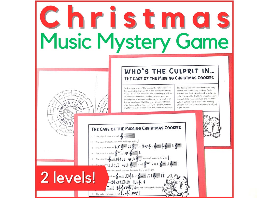 Christmas Music Mystery Activity - Printable Music Game for Middle ...