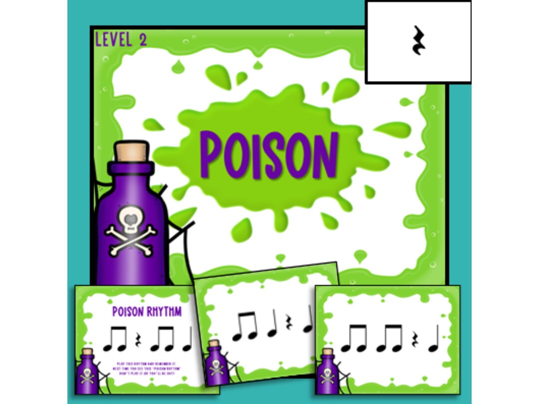Poison Rhythm Game for Quarter Rest, Quarter Note and Eighth Notes - a ...