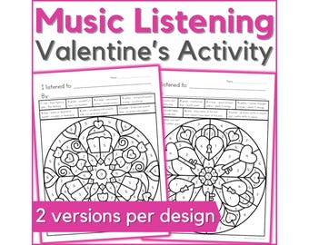 Valentine's Day Music Worksheets - Color by Rhythm Music Coloring Pages ...