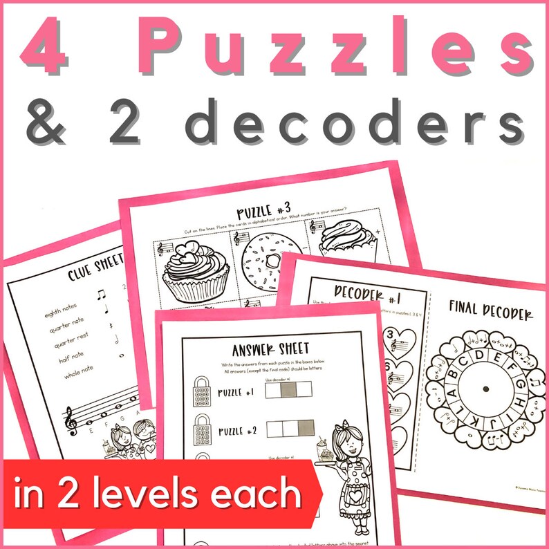 Valentine's Day Music Activity - Printable Music Escape Room Game for ...