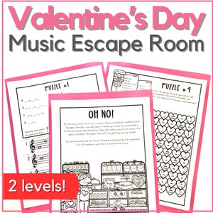 Valentine's Day Music Activity - Printable Music Escape Room Game for ...