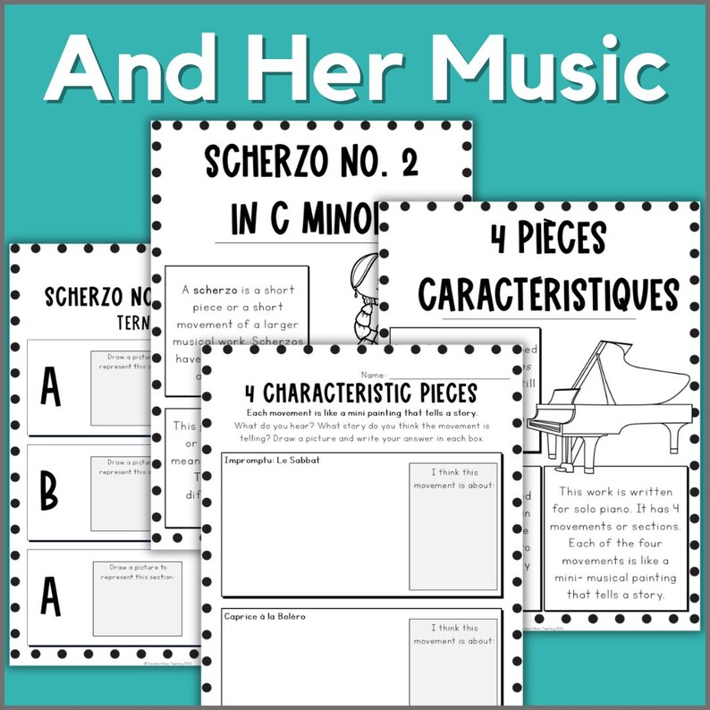 Clara Schumann & Piano Music - Printable Composer Study Worksheets ...
