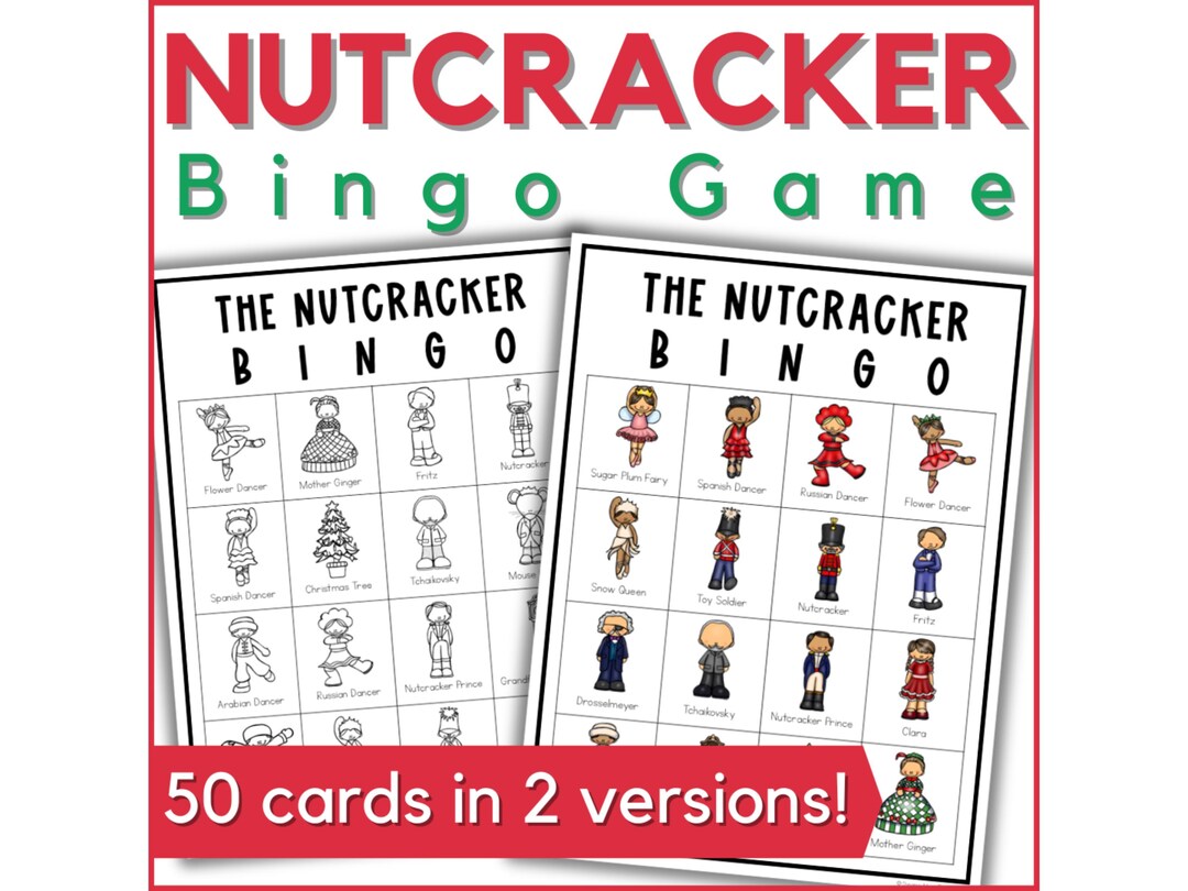 The Nutcracker Bingo Game Printable Nutcracker Bingo Cards and Calling ...