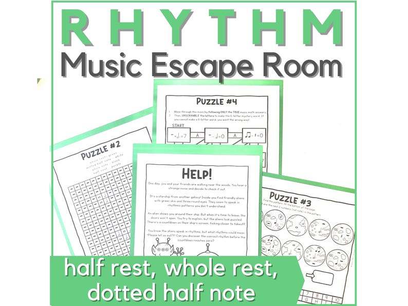 Music Rhythm Escape Room Activity - Printable Game for Music Class ...