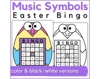 Christmas Music Bingo Game - Printable Music Symbols Bingo Cards for ...