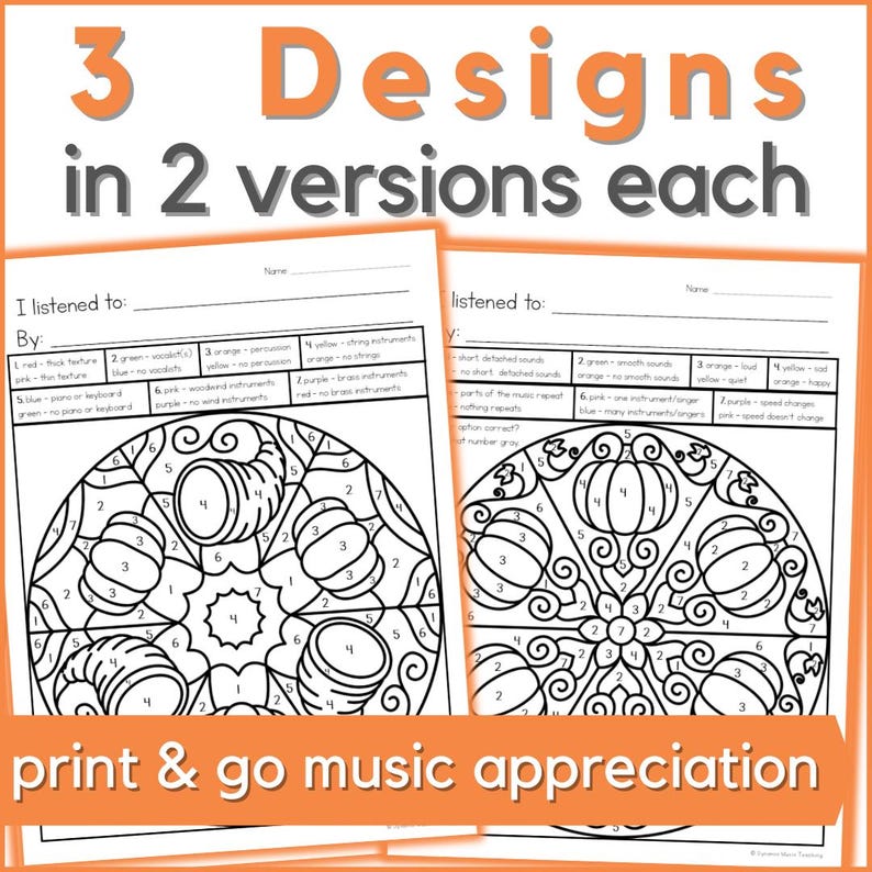 Thanksgiving Listening to Music Coloring Worksheets - Music ...