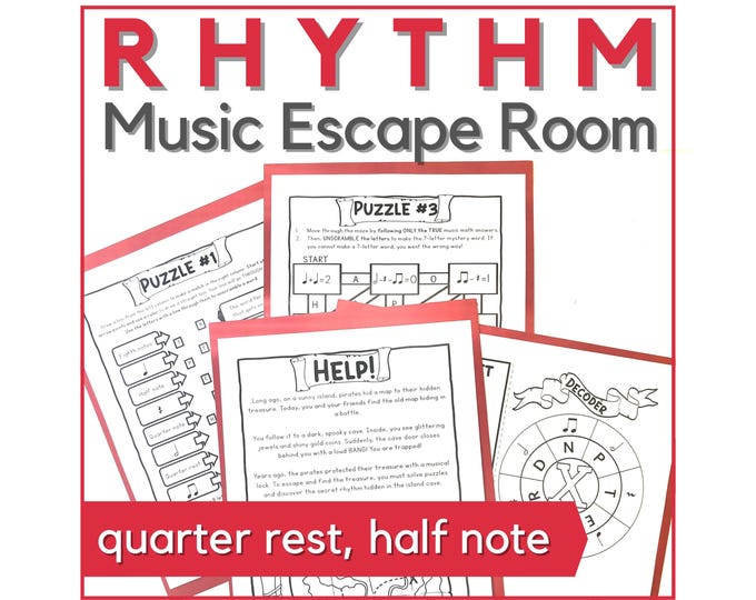 Music Rhythm Escape Room Activity - Printable Game for Music Class ...