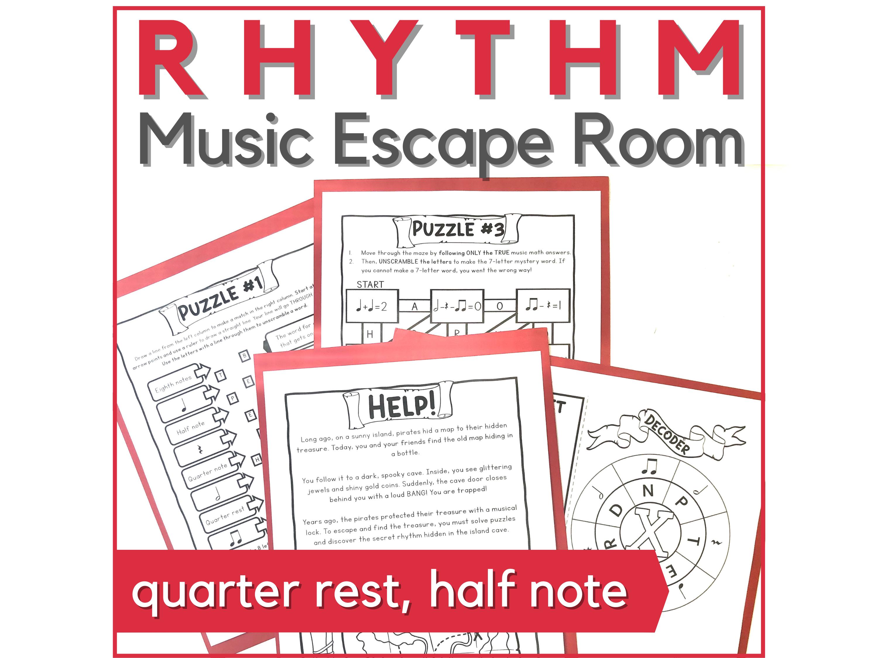 Music Rhythm Escape Room Activity - Printable Game for Music Class ...