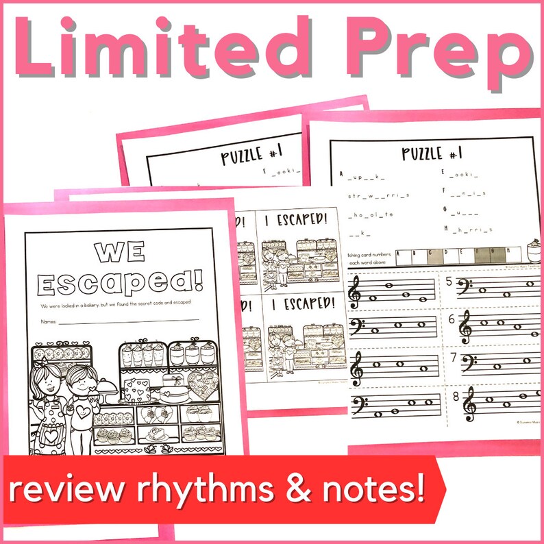 Valentine's Day Music Activity - Printable Music Escape Room Game for ...