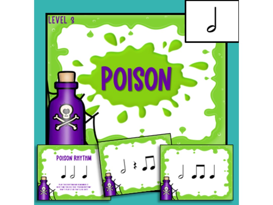 Poison Rhythm Game for Half Note, Quarter Rest, Quarter Note & Eighth ...