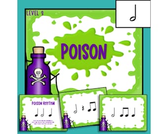 Poison Rhythm Game for Half Note, Quarter Rest, Quarter Note & Eighth ...