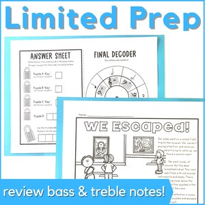 Bass & Treble Clef Note Names Music Escape Room Activity - Printable ...