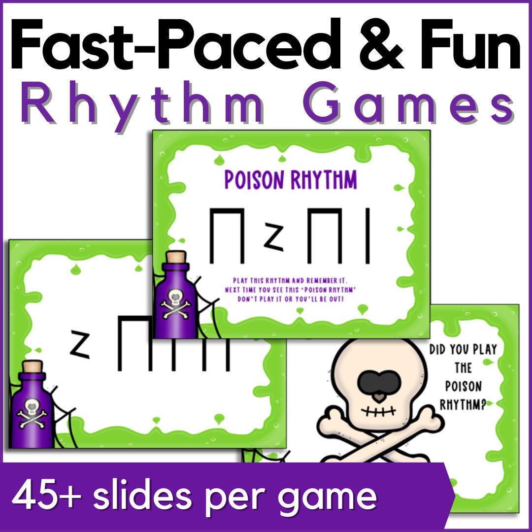 Poison Rhythm Game for Half Note, Quarter Rest, Quarter Note & Eighth ...
