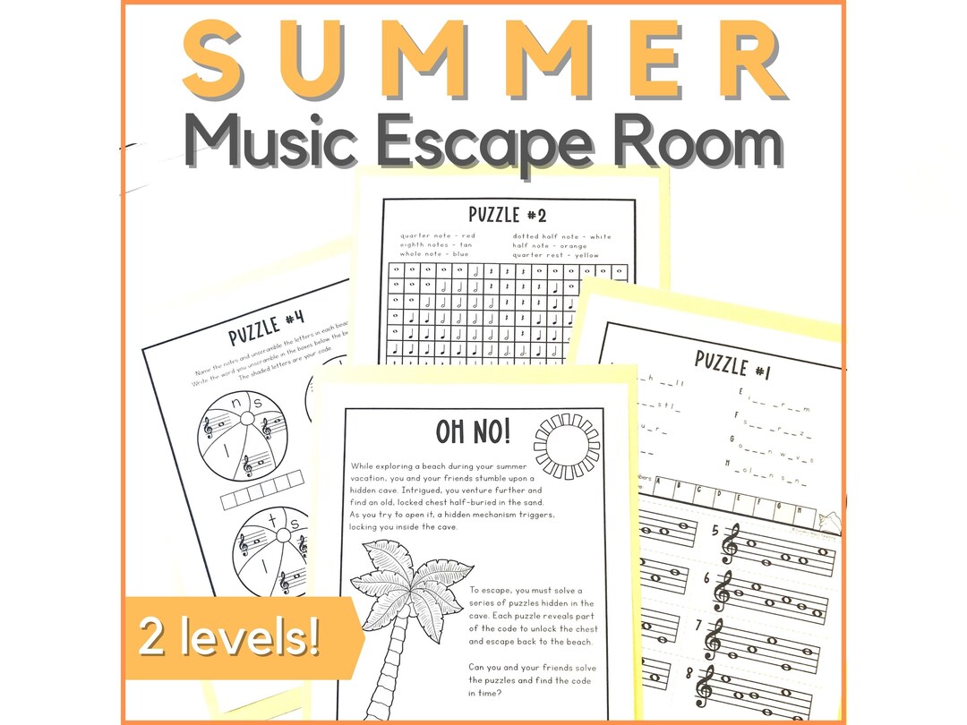 Summer Music Escape Room Game - Printable Activity for End of the Year ...