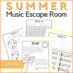 Summer Music Escape Room Game - Printable Activity for End of the Year ...
