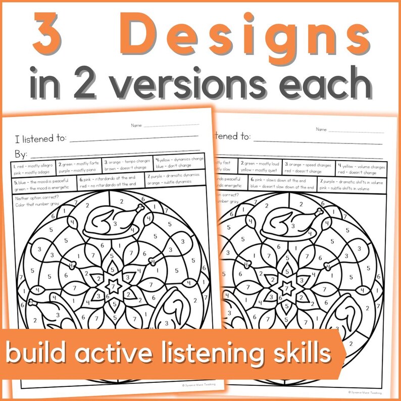 Thanksgiving Listening to Music Coloring Worksheets - Music ...