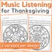 Thanksgiving Listening to Music Coloring Worksheets - Music ...