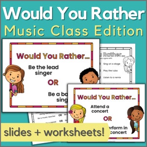 Would You Rather Music Game for Kids Printable & Digital This of That ...
