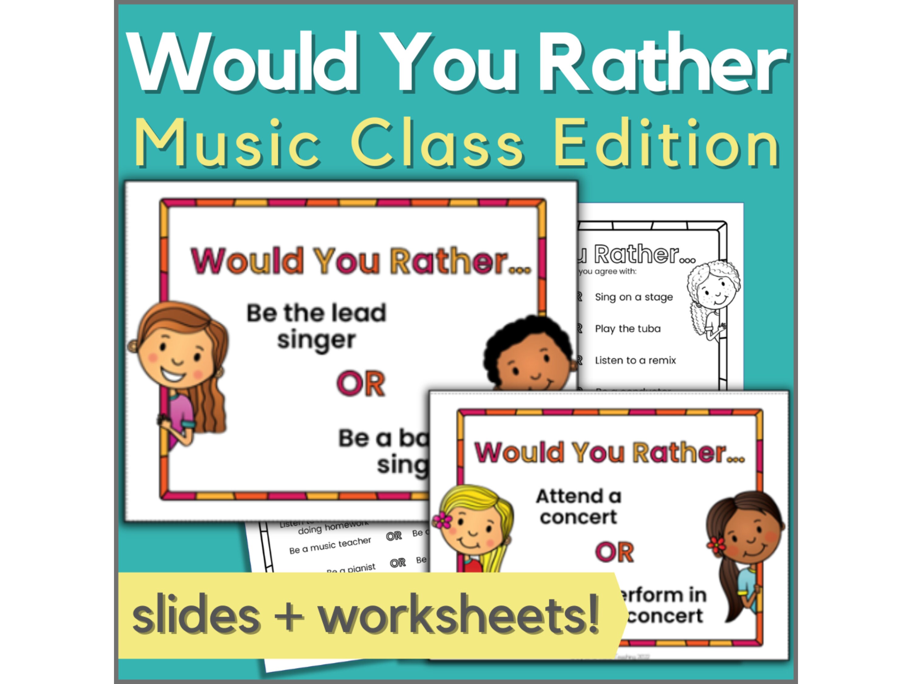 Would You Rather Music Game for Kids - Printable & Digital This of That ...
