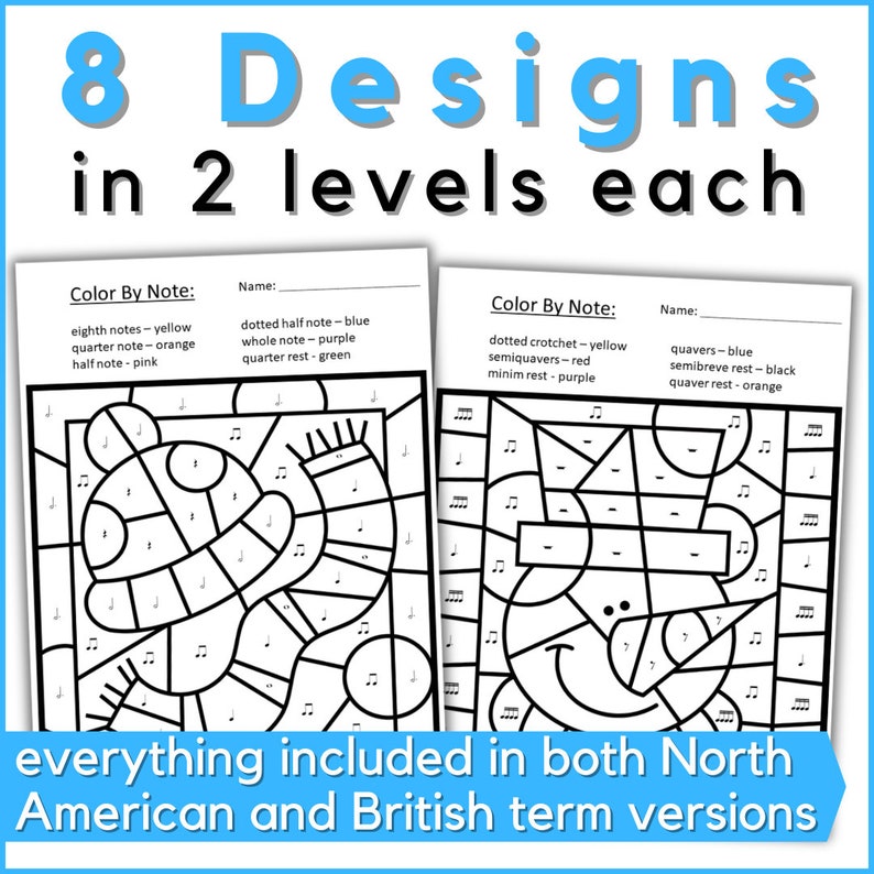 Winter Music Worksheets - Color by Rhythm Music Coloring Pages Activity ...