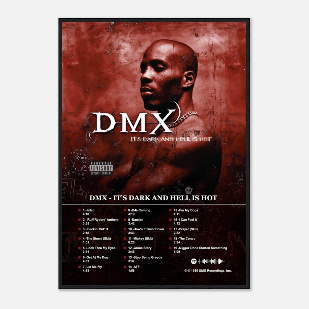 Framed ''DMX It's Dark and Hell is Hot'' Album Cover Wallpaper Hip Hop ...