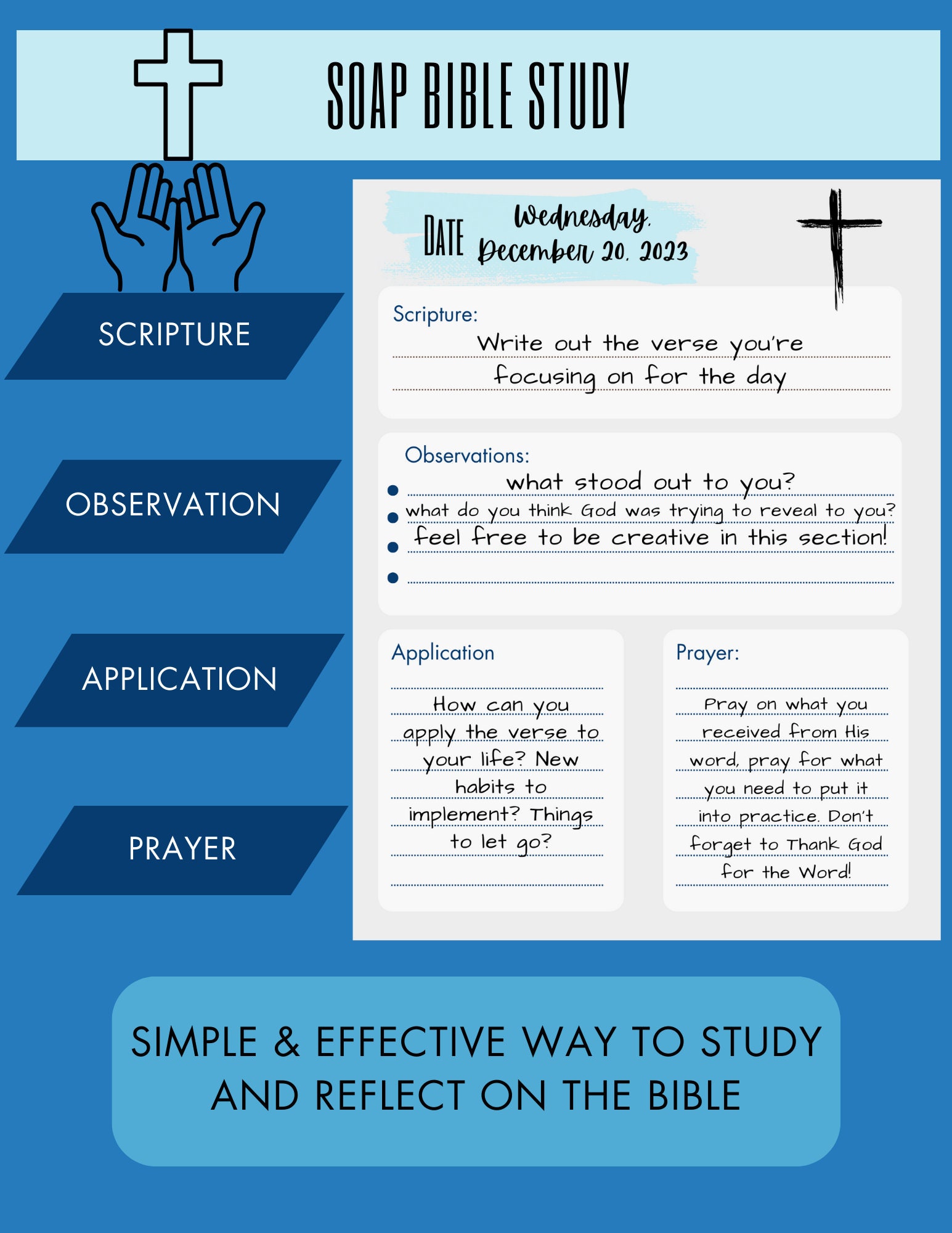 SOAP Bible Study Worksheet - Printable Template - Etsy