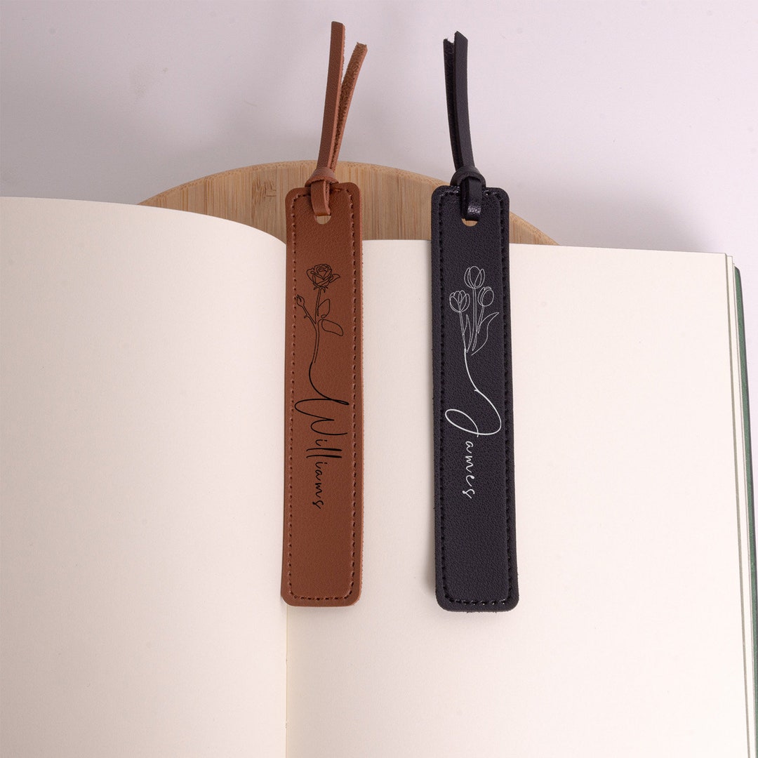 Personalized Leather Bookmark, Birthday Gift, Anniversary Present ...