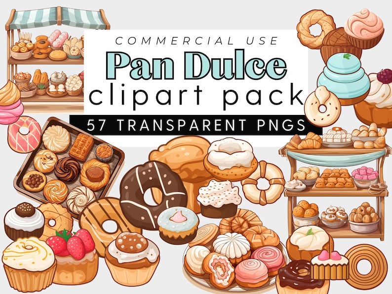 Pan Dulce Clipart Pack | 57 Transparent Pngs | Mexican Sweet Bread PNG ...