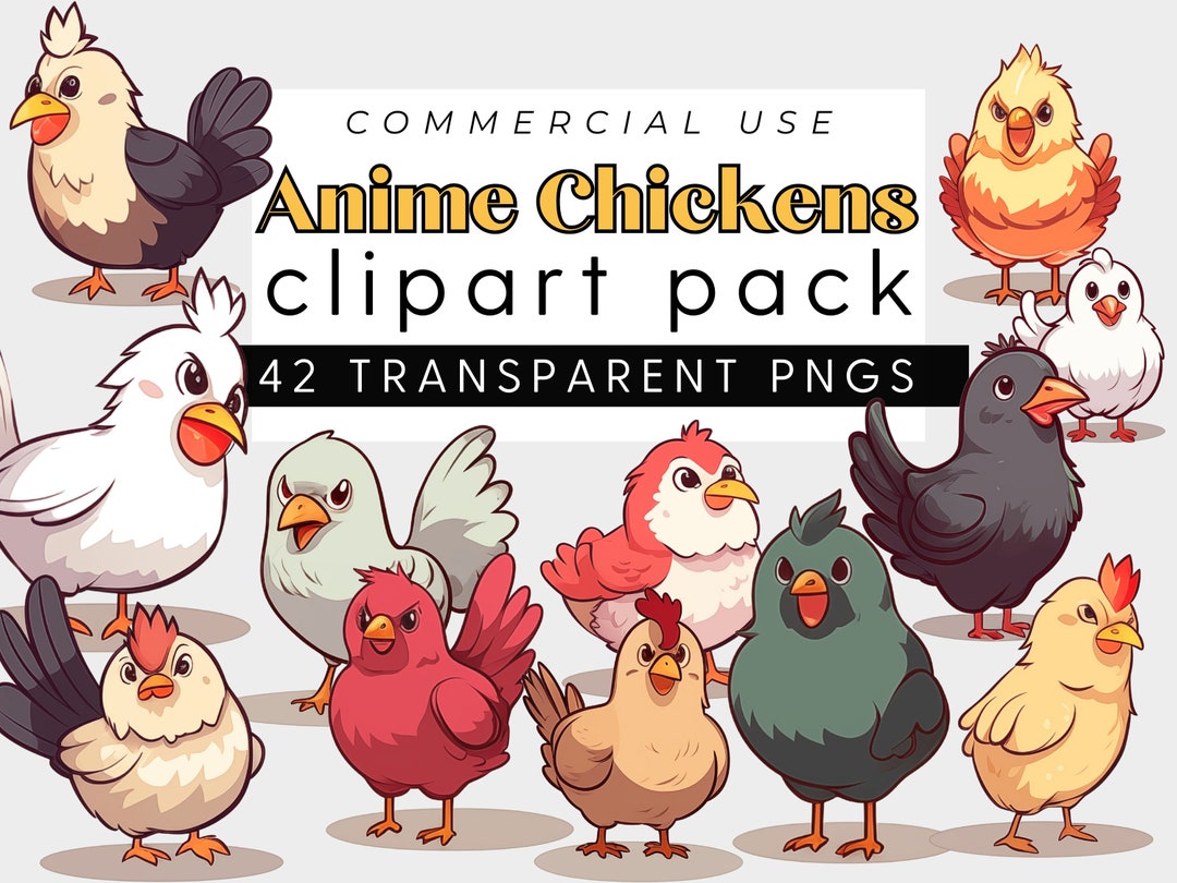 Japanese Anime Chicken Clipart Pack | 42 Transparent Pngs | Fun ...