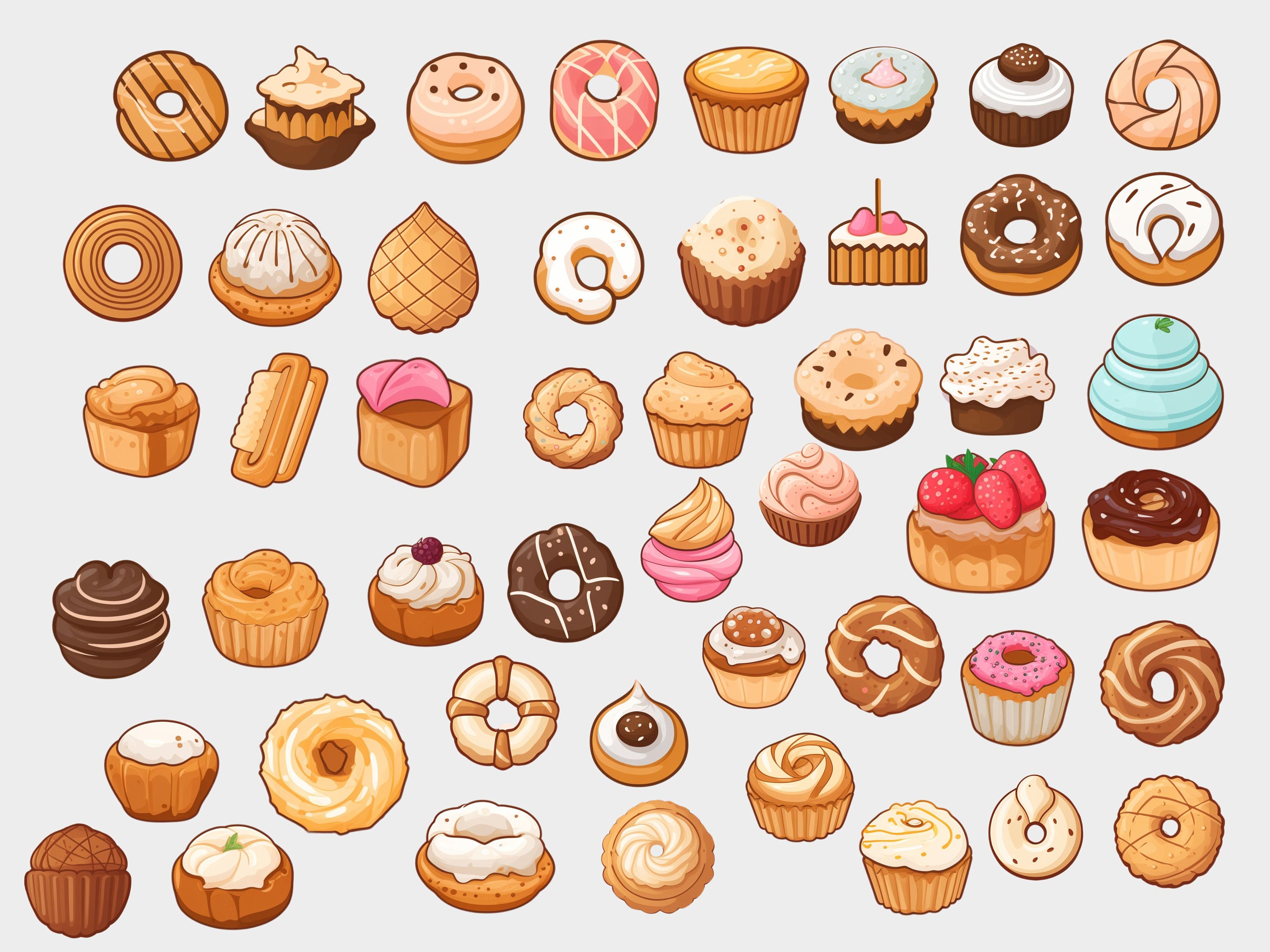 Pan Dulce Clipart Pack | 57 Transparent Pngs | Mexican Sweet Bread PNG ...