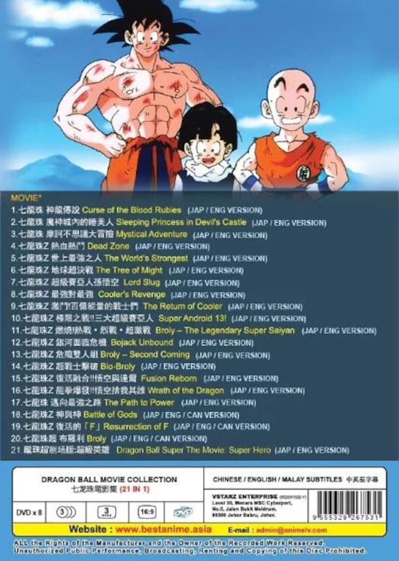 DVD Anime Dragon Complete 21 Movies Collection Boxset (8-DVD) English ...
