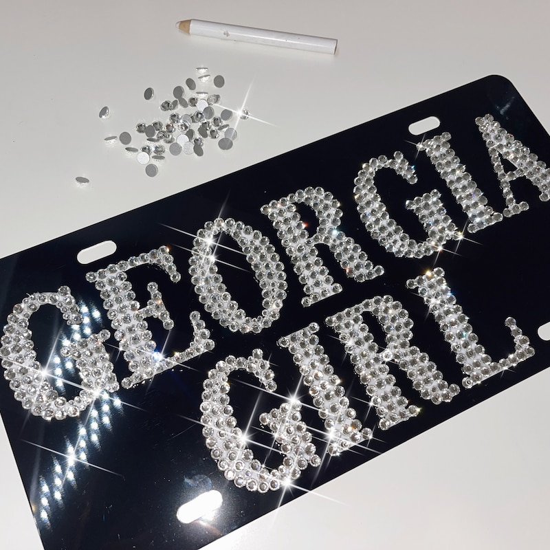 Rhinestone Monogram - Etsy