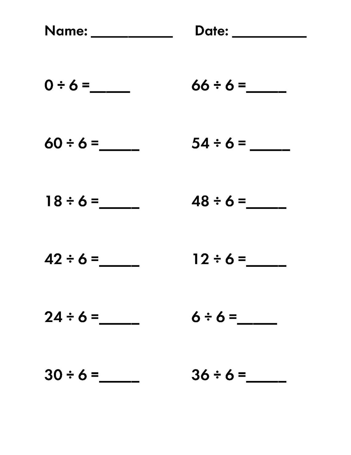 15 Printable Division Worksheets. Numbers 1-10. 2rd-4th Grade Math - Etsy