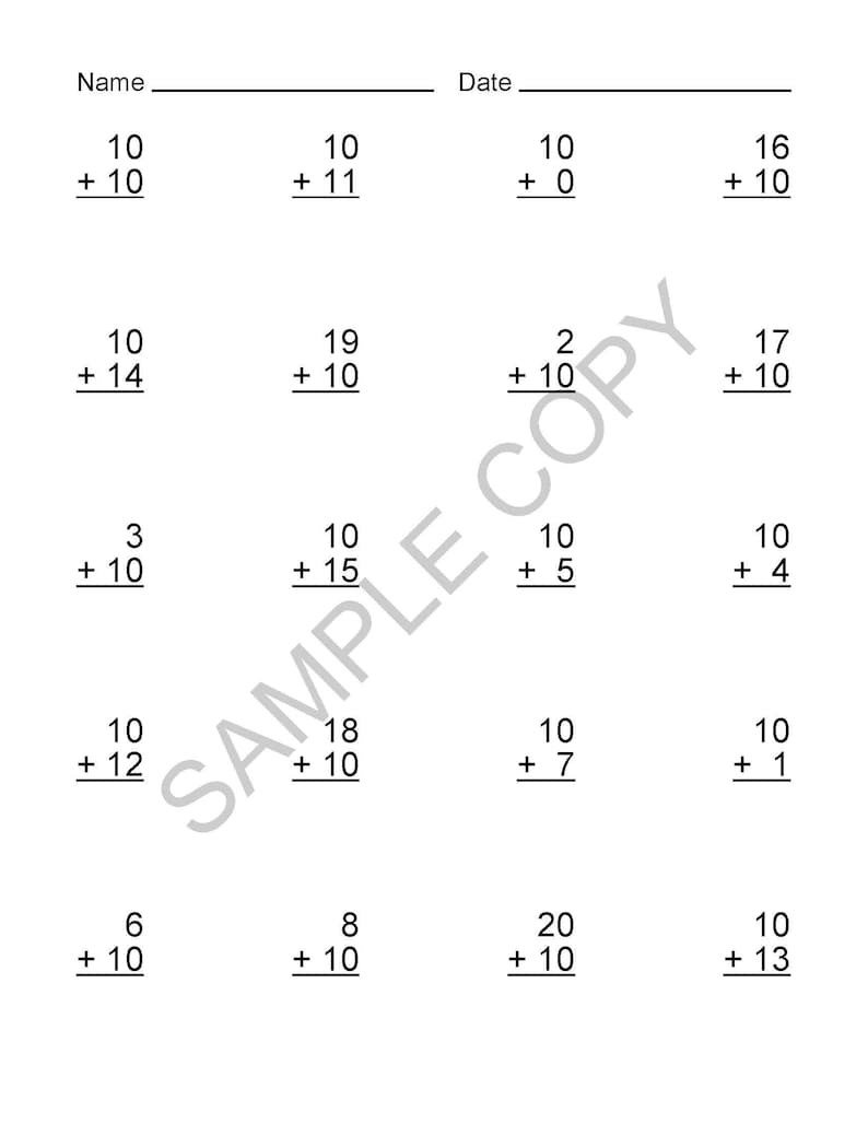 21 Printable Math Worksheets for Kids Ages 5-8. Single Digit Addition ...
