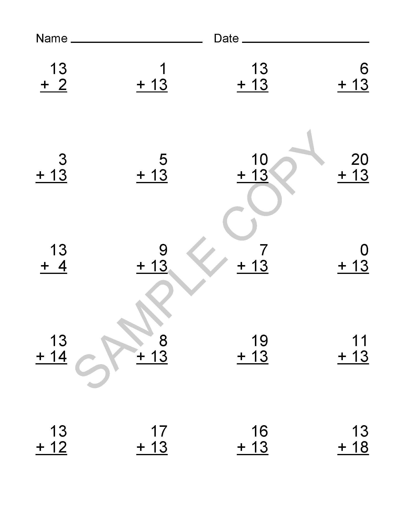 21 Printable - Math Worksheets for Kids Ages 5-8. Single Digit Addition ...