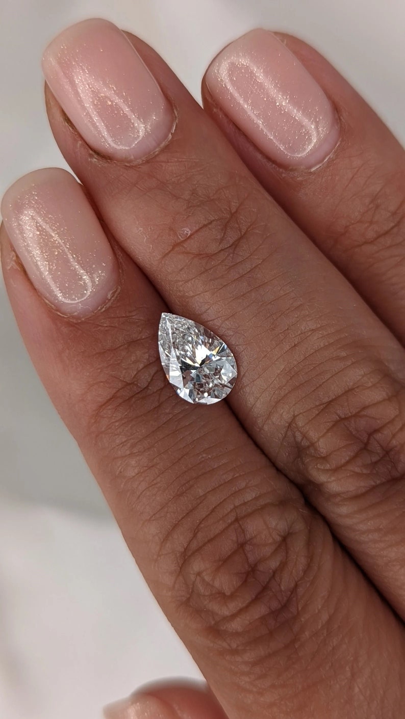 2 CT Pear Cut Moissanite Engagement Ring, 14K Yellow Gold Wedding Ring ...