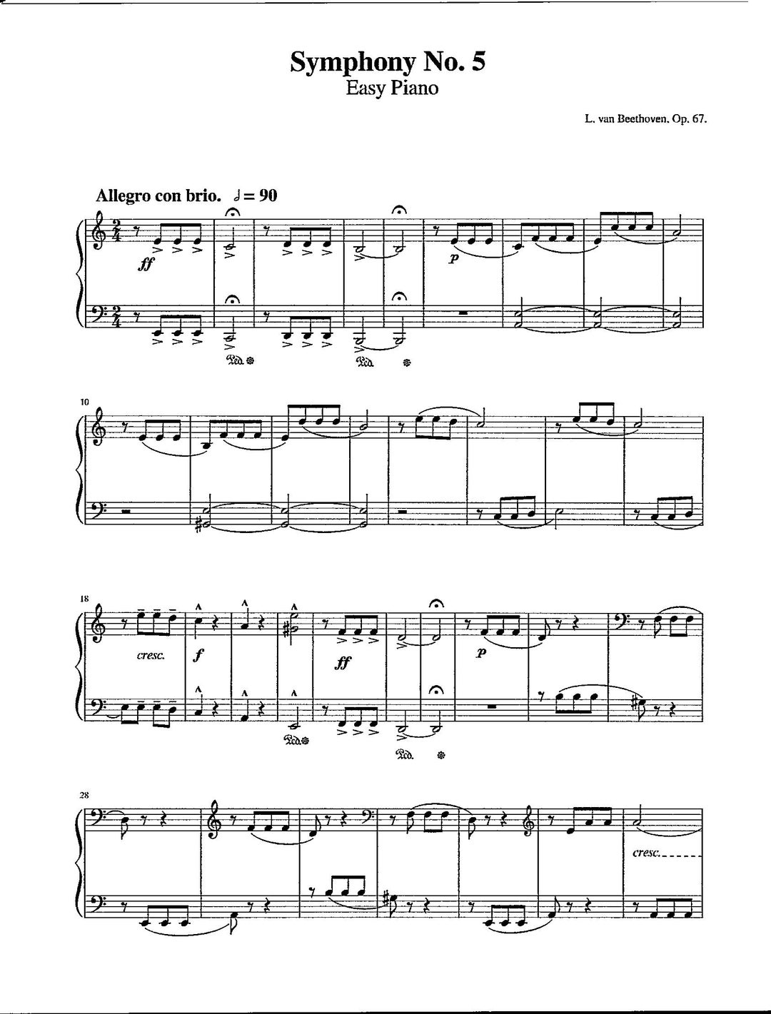 Symphony No. 5 by Ludwig Van Beethoven - Digital Teaching Arrangement ...