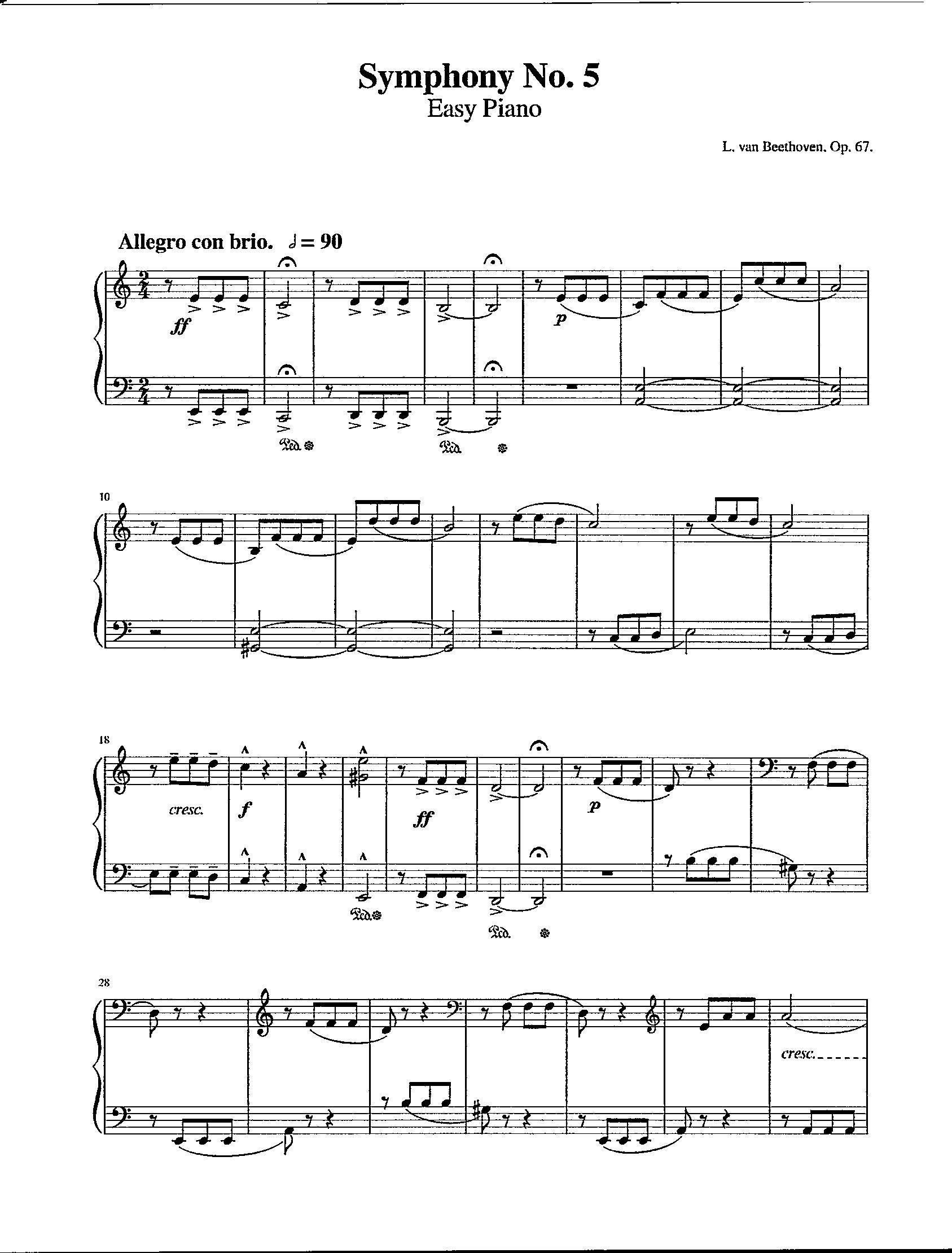 Symphony No. 5 by Ludwig Van Beethoven - Digital Teaching Arrangement ...