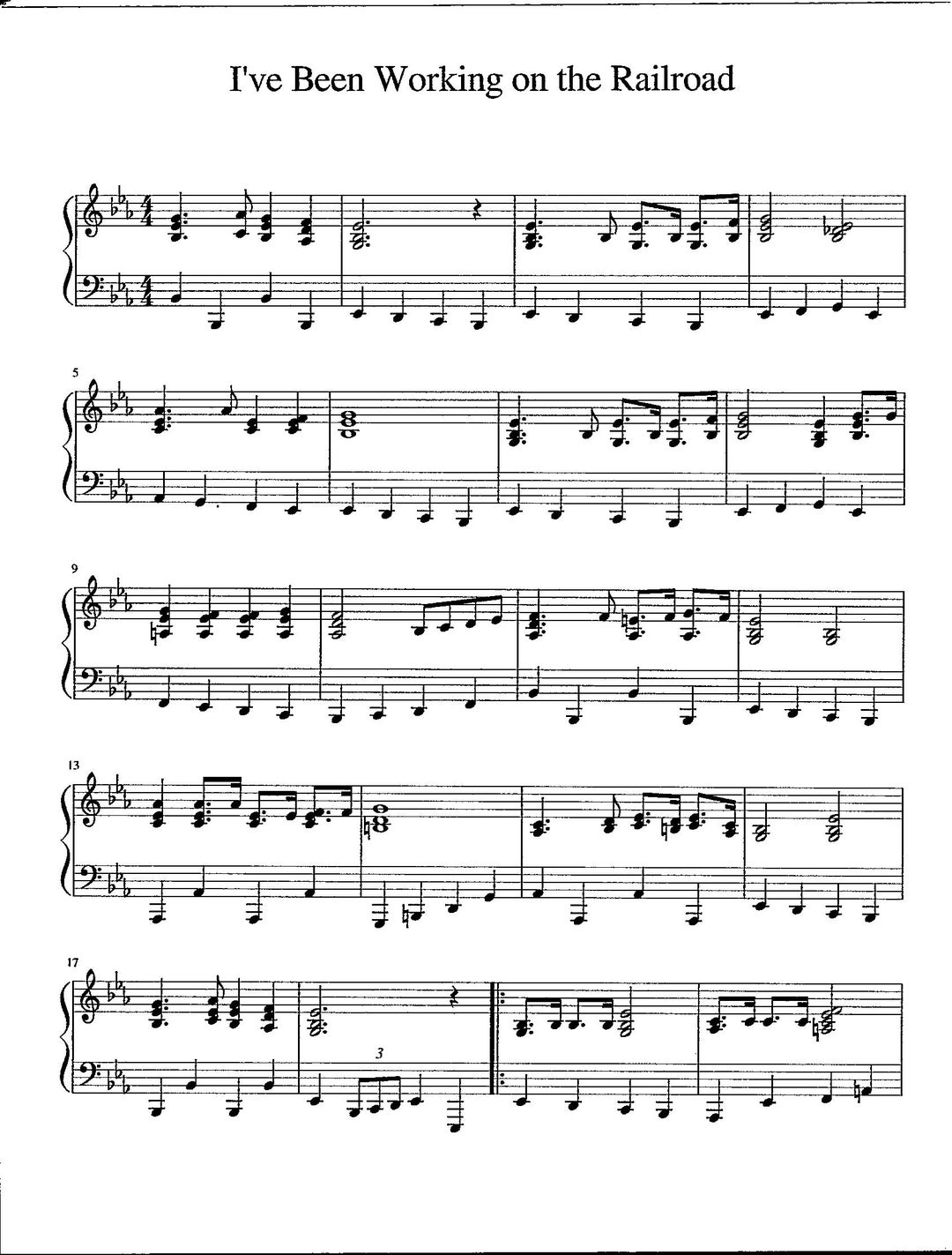 I've Been Working on the Railroad - Digital Piano Solo Intermediate ...