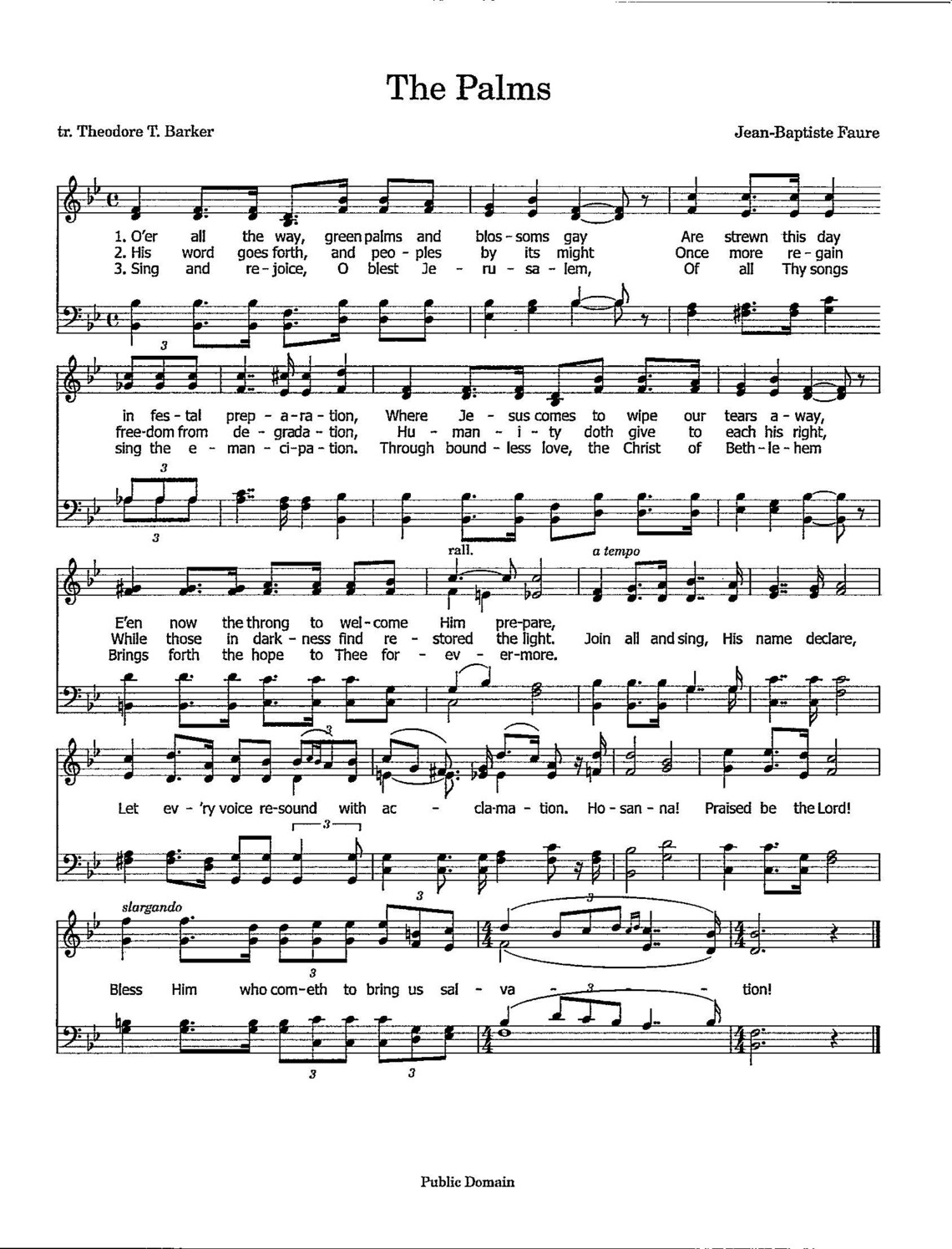 The Palms - Digital Printable Easter Hymn Tune - Key of B Flat - Etsy