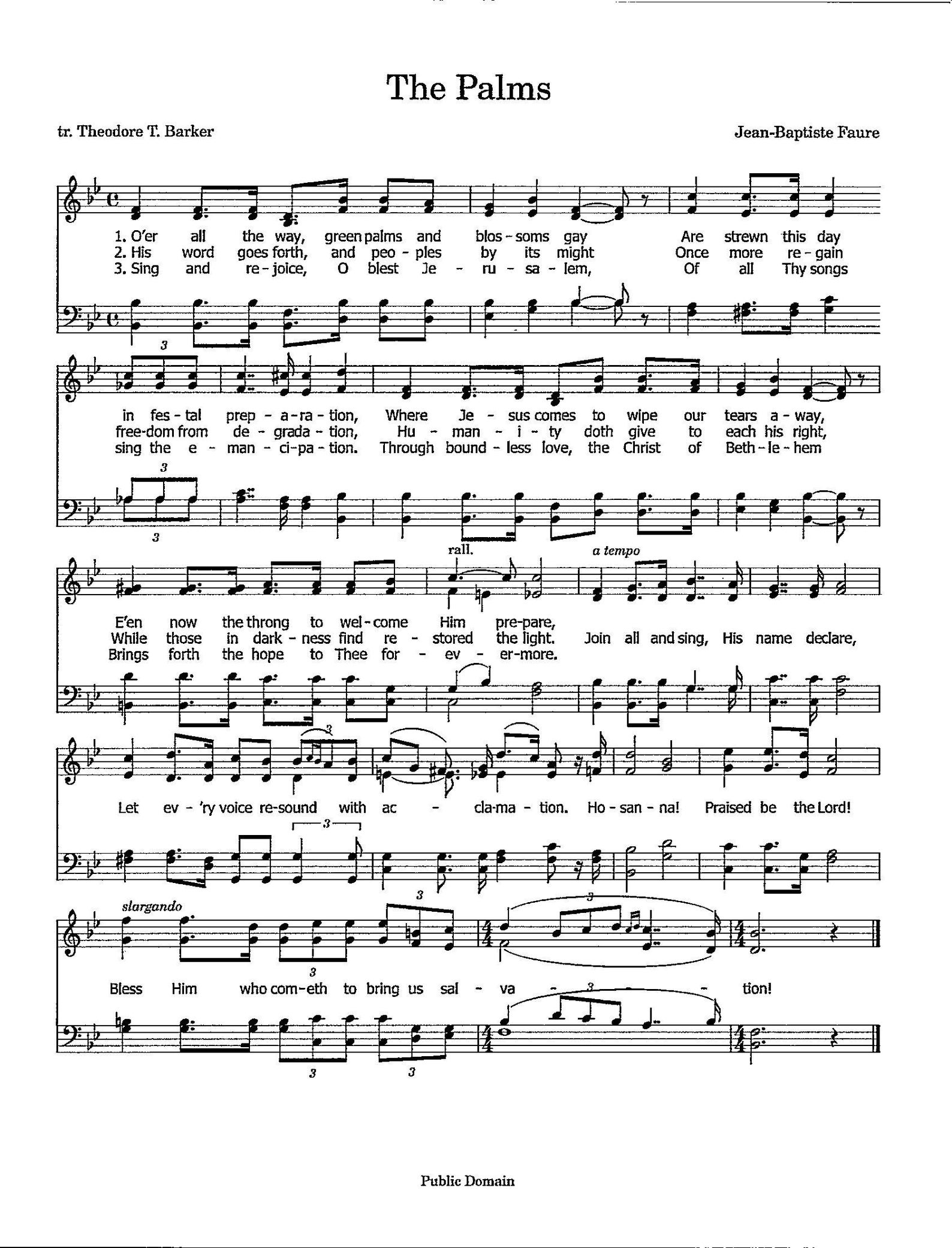 The Palms - Digital Printable Easter Hymn Tune - Key of B Flat - Etsy