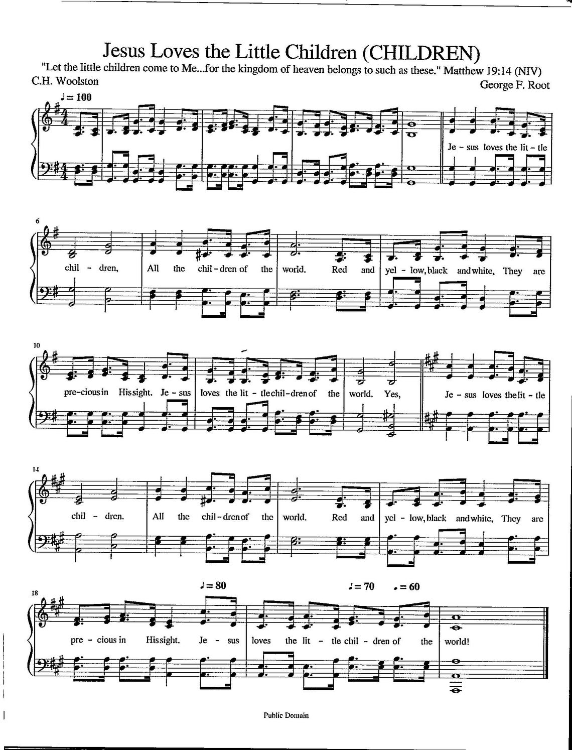 Jesus Loves the Little Children - Digital Download Hymn Tune - Etsy