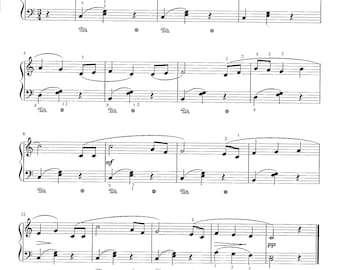 Lullaby by Brahms - Easy Digital Piano Solo Sheet Music - Key of F - Etsy