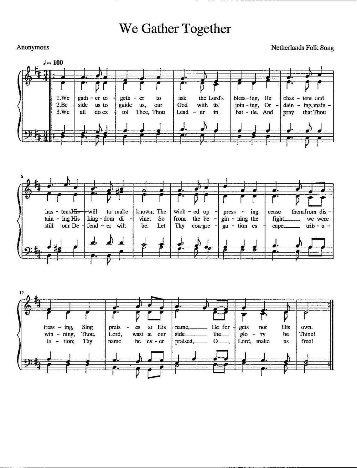 We Gather Together - Digital Download Traditional Thanksgiving Hymn ...