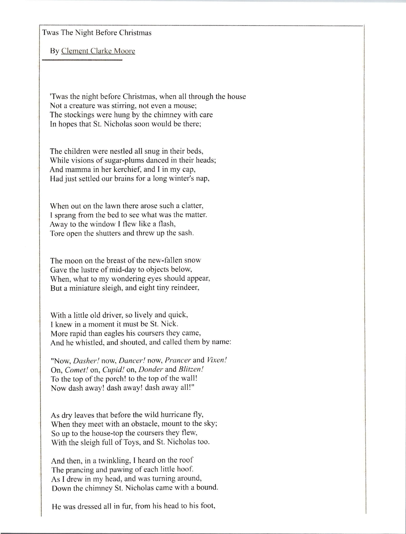 Twas the Night Before Christmas - Digital Poem/story by Clement Clarke ...