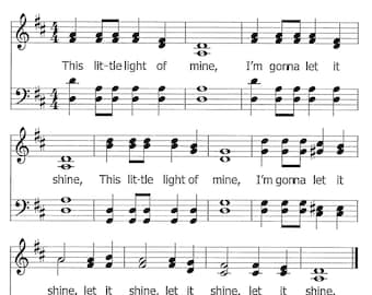 This Little Light of Mine - Digital Hymn Tune Sheet Music Key of C - Etsy