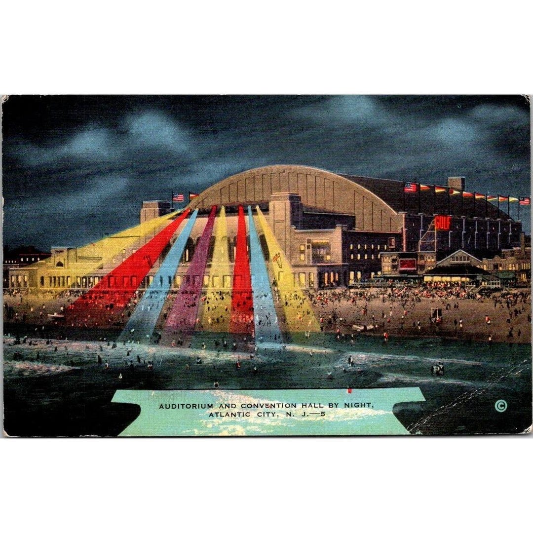 Postcard - Auditorium and Convention Hall Atlantic City NJ - Linen Card ...