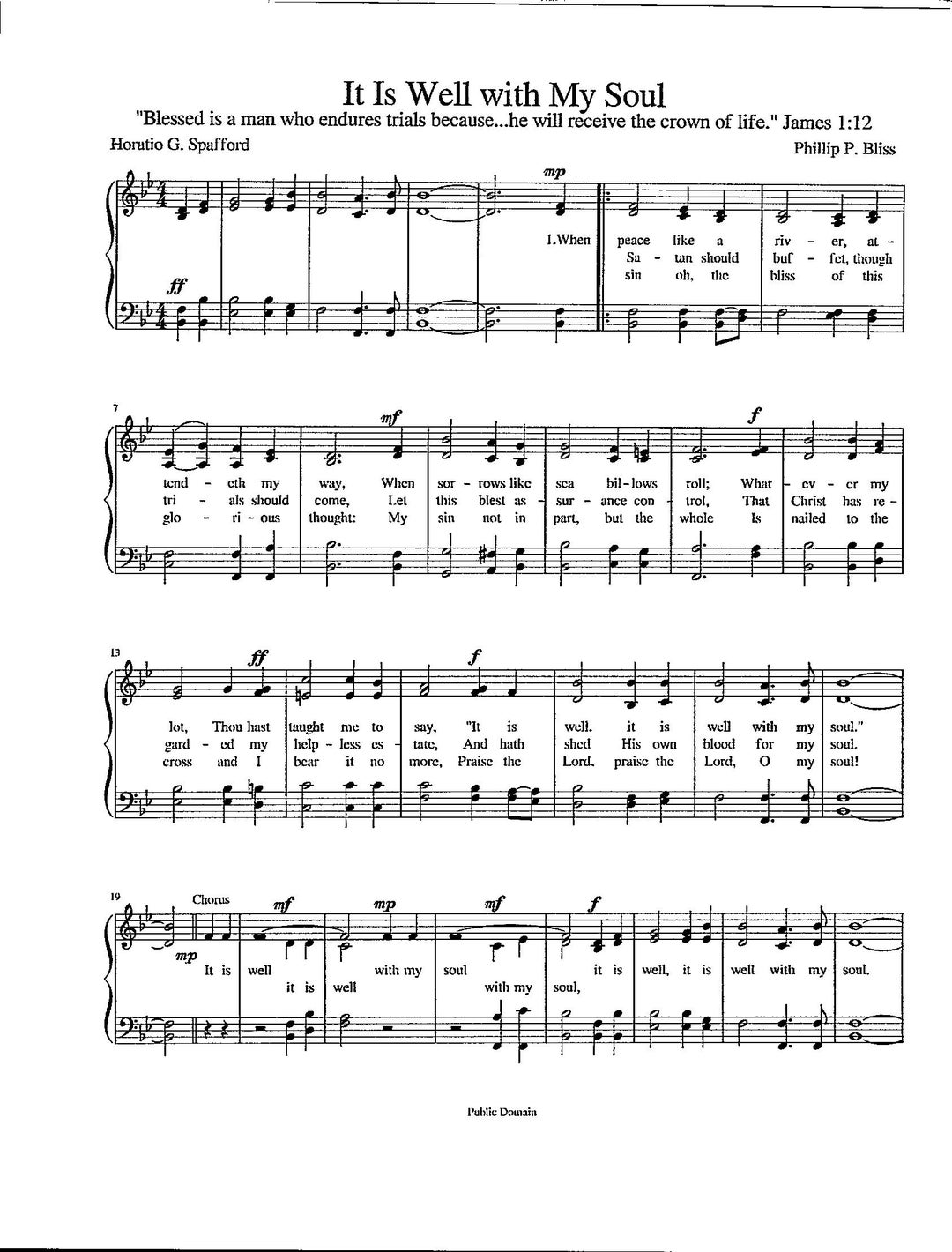 It is Well With My Soul - Digital Download Hymn Tune for Piano With ...