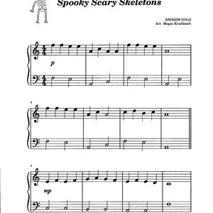 Spooky Scary Skeletons - Digital Early Teaching Arrangement Piano Solo - Etsy